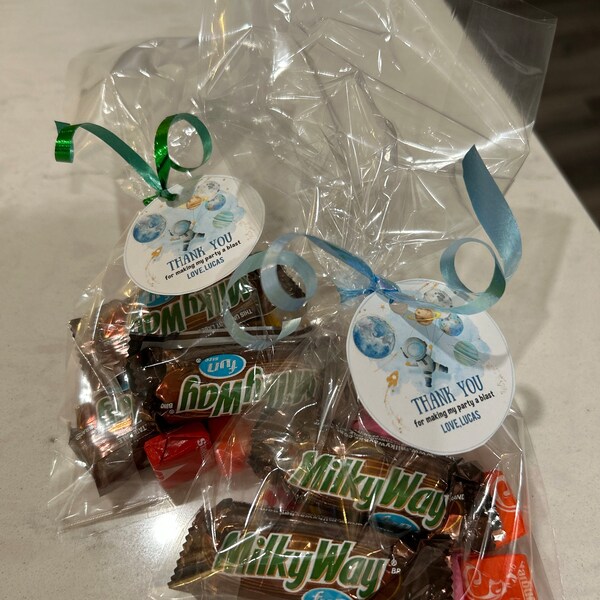 Editable Outer Space Favor Tags Space Birthday Thank You Label Galaxy ...