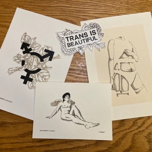 Transgender Art Print Trans Masc Nude Line Art Etsy
