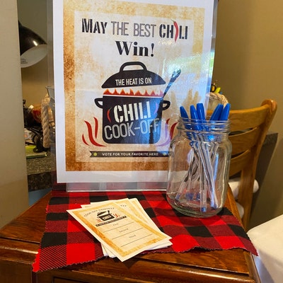 Chili Cook off Voting Ballots Chili Score Cards Chili Rating Cards ...