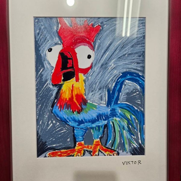 ROOSTER Art Print Canvas Art Giclee Wall Art Illustration Home Decor ...