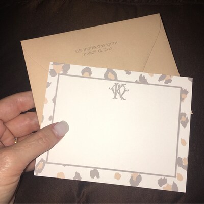 Personalized Stationary, Animal Print Stationery, Monogrammed ...