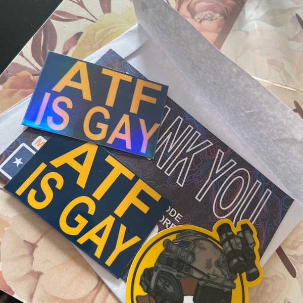 ATF is Gay Decal | Atf Sticker | Atf Dog | Funny Sticker | Gun Sticker ...