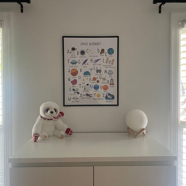 Space ABC Print, Space Alphabet Learning Posters, Montessori Printable ...