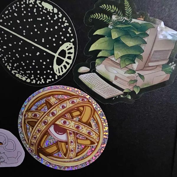 Biblically Accurate Angel Ophanim, Holographic Glitter Sticker - Etsy