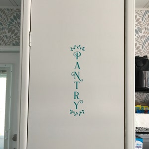 Vertical Pantry Curved Leaves Decal Kitchen Pantry Sticker Food Pantry ...
