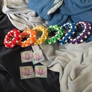 2D DNA Rainbow Kandi Cuff Bracelet in Black or White. Perfect - Etsy