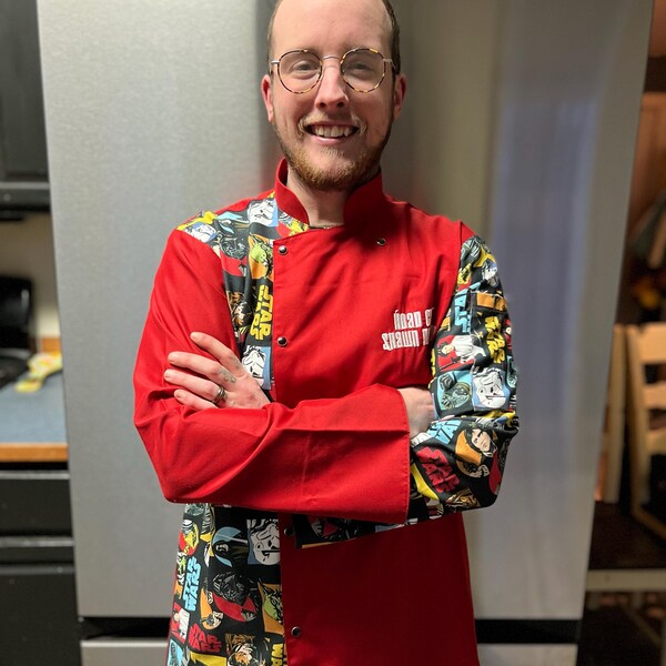 Dark Green Patterned Personalized Chef Coat Chef Jacket for Man and ...