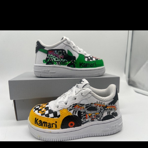 Hand Painted Monster Truck Vans Monster Truck Shoes Vans Grave Digger ...