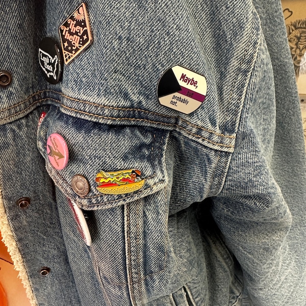 Maybe but Probably Not Gray Ace Demi Pride Enamel Pin in Demisexual ...