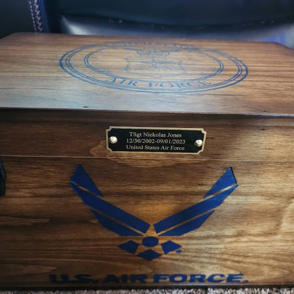 Air Force Keepsake Footlocker – Handcrafted Wood Military Memory Box ...