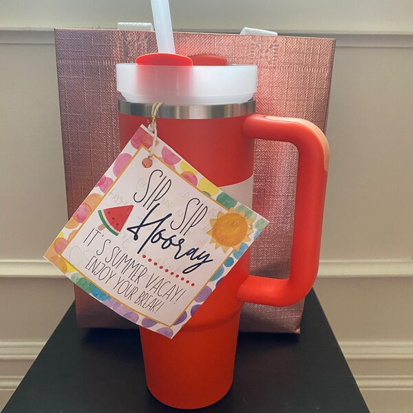 PRINTABLE Sip Sip Hooray It's Summer Vacay Gift Tag | Appreciation Gift ...
