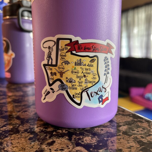 Texas State Vinyl Sticker - Etsy