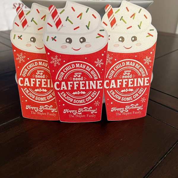 Need Caffeine Holiday Coffee Gift Card Printable, Teacher Gift, Teacher ...