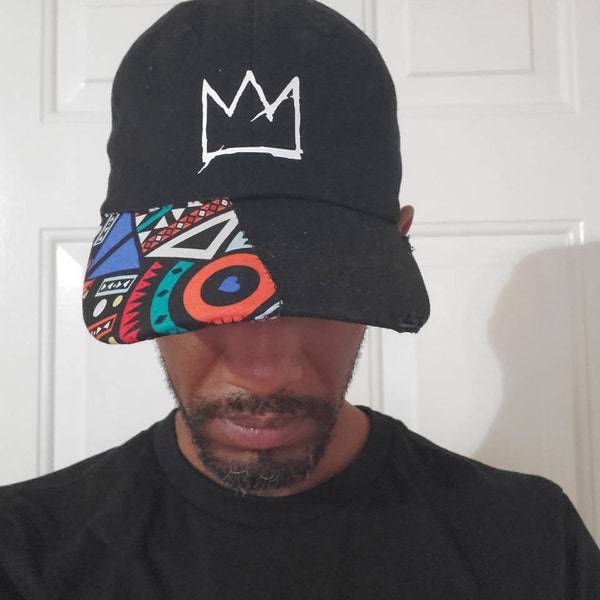 Custom Tie-dye Multicolor Basquiat Graphic Art Animation Baseball Hat ...