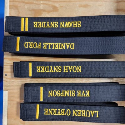 Custom Embroidery Black Belt for Martial Arts, Taekwondo, Karate, Moodukkwan, 2 Black Belt ...