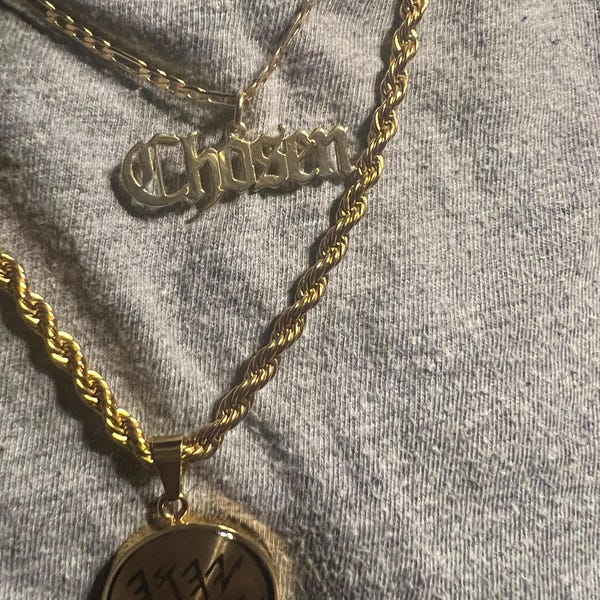 Custom Hebrew Name Necklace With Figaro Chain, Personalized Hebrew ...