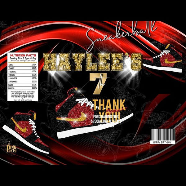 Editable Sneaker Ball Menu Card, Sneaker Gala Dinner and Drinks Menu ...