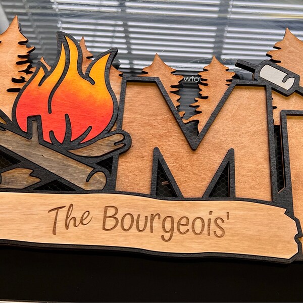 Camping Bonfire Sign - Easy Finish - Laser Cut File - Glowforge and All ...