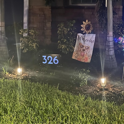 Lighted House Number Sign, Solar or Electric Vertical Home Address Sign ...
