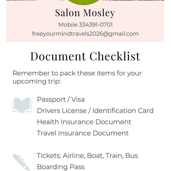 Travel Agent Client Questionnaire: Vacation Consultation Template ...