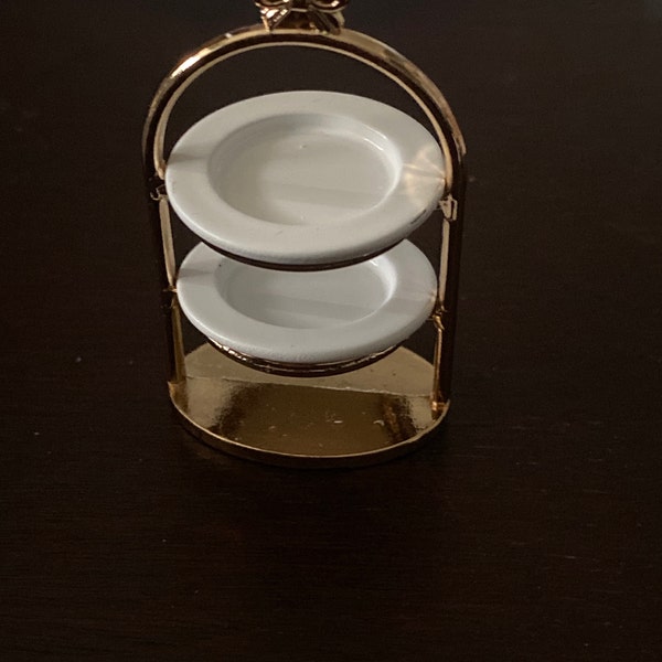 Dollhouse Serving Stand Dolls House Serving Platter 2 Tiered Stand 1 12 ...
