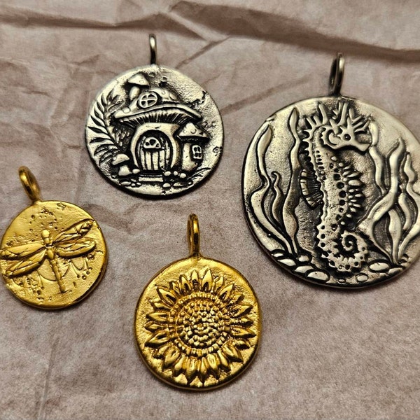 Labyrinth Hecate Goddess Silver Coin Medallion Necklace DOUBLE SIDED ...