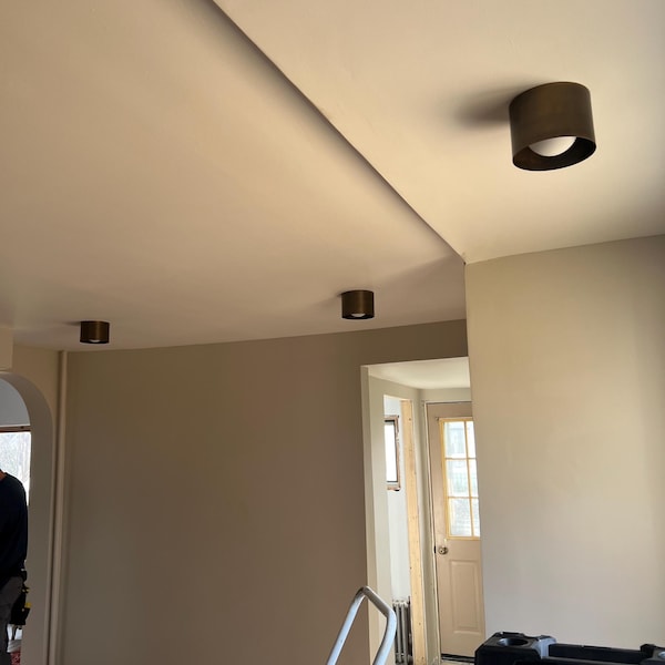 Mid Century Solid Brass Ceiling Spotlight - Minimalist Flush Mount ...