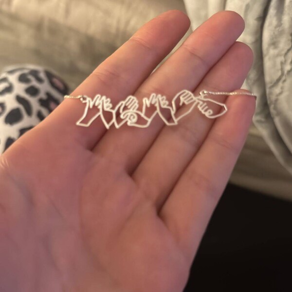 Personalized Name Necklace in Sign Language, Sign Language Necklace ...