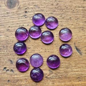 AAA Quality Natural Amethyst Round Shape Cabochon Flat Back Calibrated ...