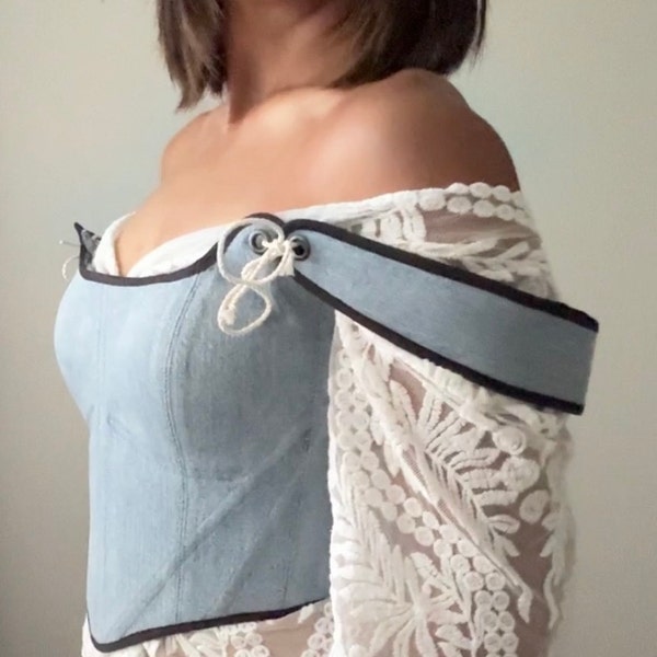 Romantic Corset Sewing Pattern With Straps, Adjustable Lacing at Back ...