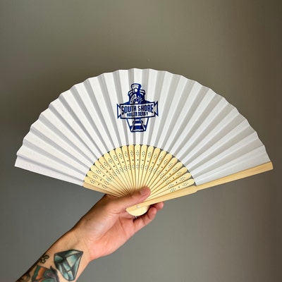 White Silk Hand Fans,personalized Text Printed/engraving on Stem ...