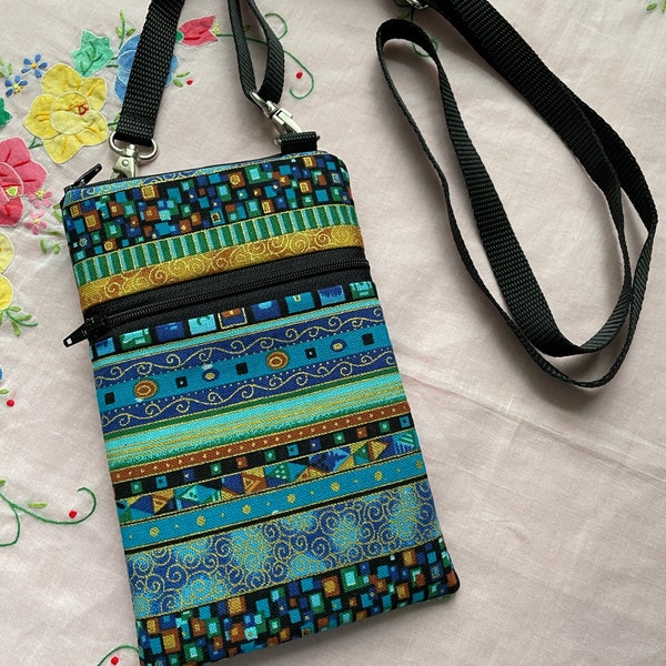 Black Dotted iPhone Bag, Spotted Phone Purse, Padded Crossbody Pouch ...