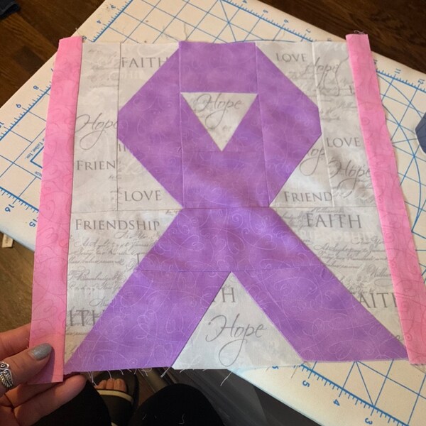 Pink Ribbon Quilt Block Pattern Download - Etsy
