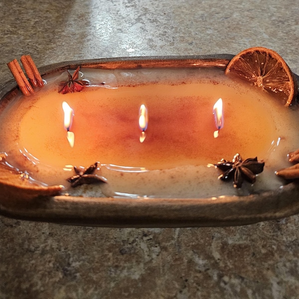 Spiced Orange and Cinnamon Chai Woodwick Dough Bowl Candle - Etsy
