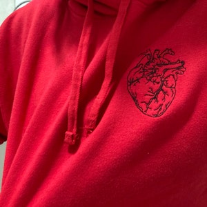 Couple Matching Heart Hoodie, Anniversary Gift for Him, Embroidered ...