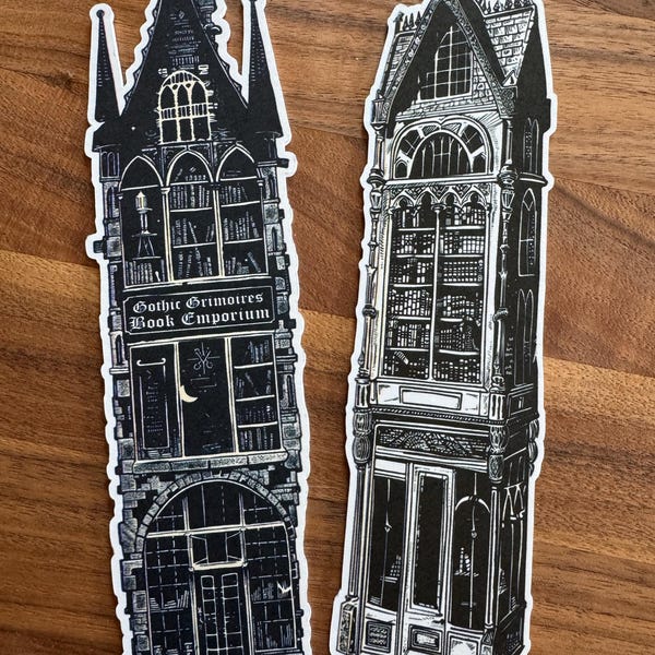 Gothic Grimoires, Handcrafted Gothic Bookshop Bookmark for Bibliophiles ...