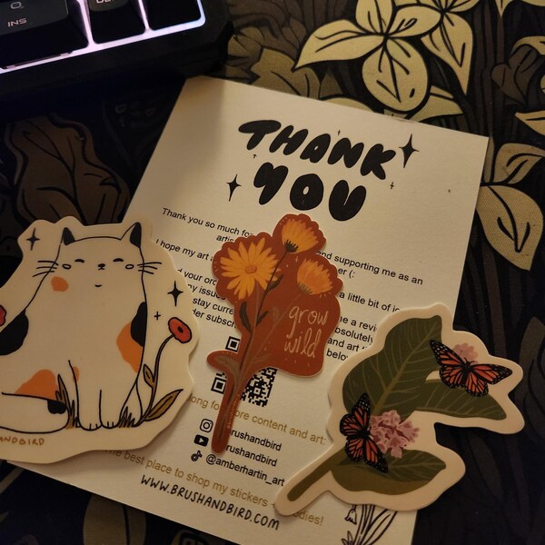 Pollinator Sticker Set, 3 Matching Waterproof Vinyl Stickers for Water ...