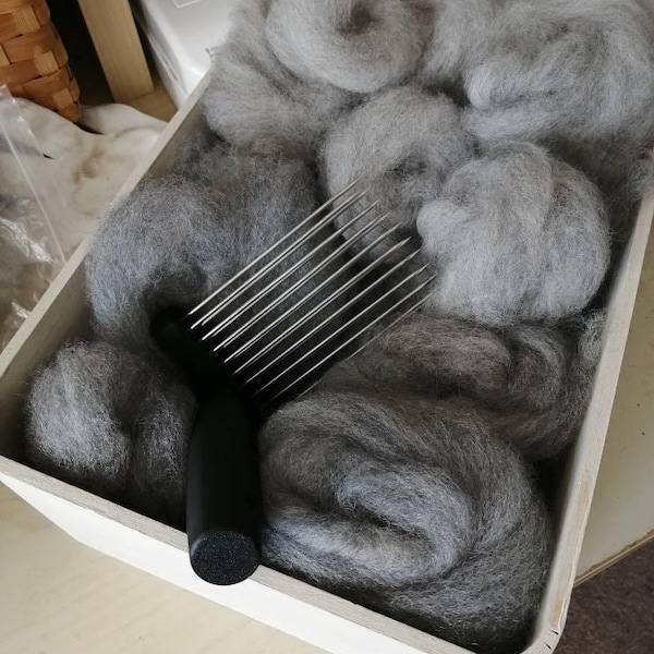 Wool Combs With Own Storage Holder - Made to Order- Double Row ...