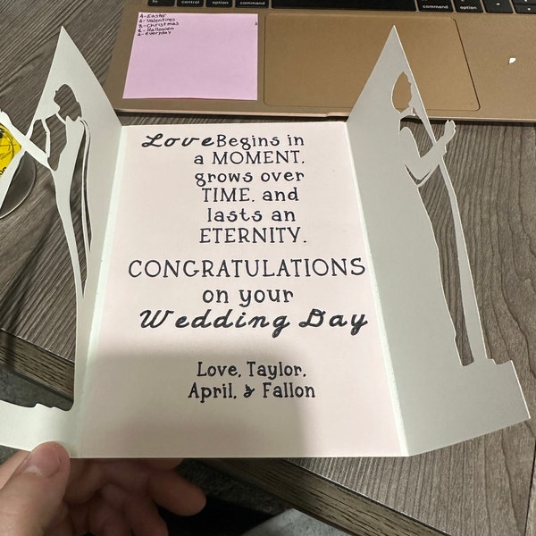 Bride and Groom Wedding Gate Fold Card SVG Cricut - Etsy
