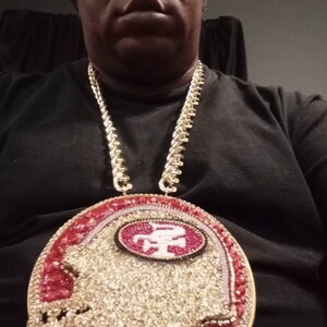 49ers Red and Black Bling Chain San Francisco 49ers Chain San - Etsy