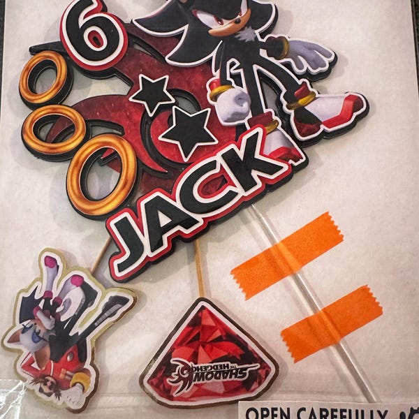 3D (handmade) Shadow the HH Cake Topper and 2pcs Mini Topper / Cupcake ...