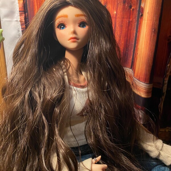 Custom Doll Wig for Minifee 1/4 BJD Dolls tan Caps 6-7 Head Size of Bjd ...