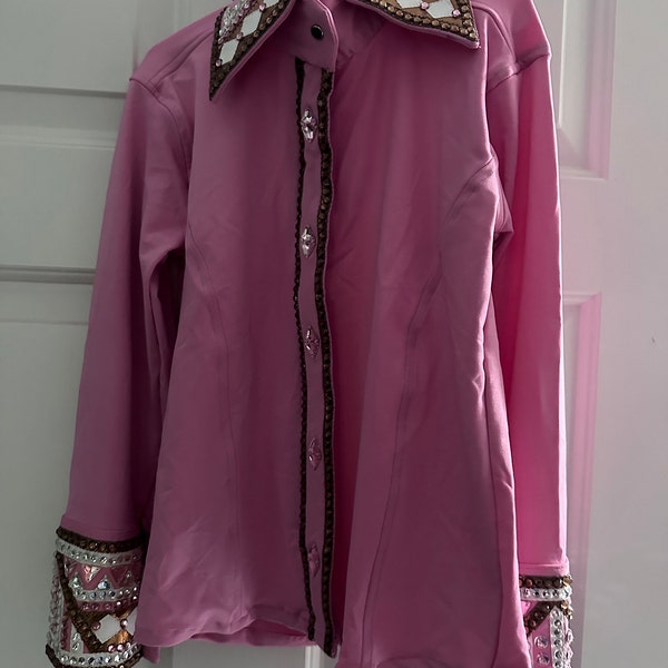 Western Light Pink Show Shirt Western Show Shirt for Women Horse Riding ...