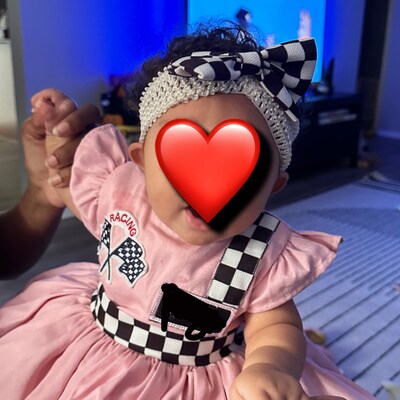 Personalized Pink/white Racer Girl Dress Baby Girl CAR Dresstoddler ...