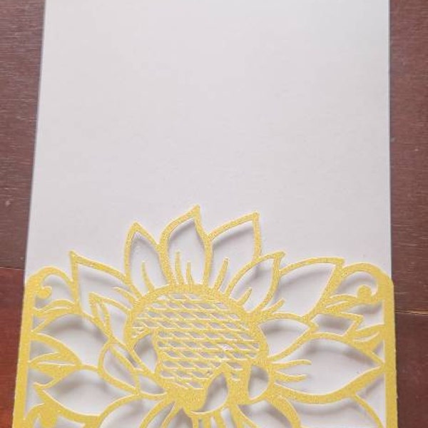 Sleeve Pocket Envelope SVG, 5x7 Wedding Invitation SVG Cover, Heart ...