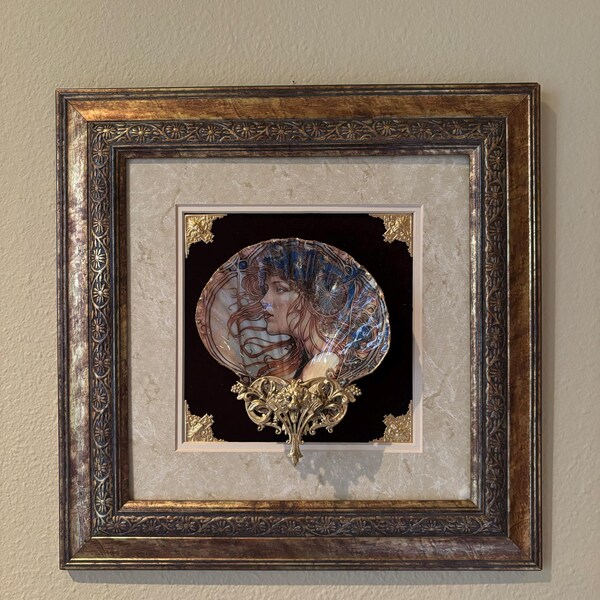 Greek Goddess, Art Nouveau, Victorian Home, Mother's Day Gift, Scallop ...