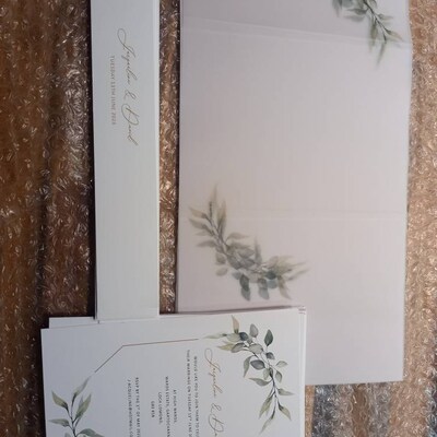 Modern Concertina Wedding Invitation Neutral Trifold Wedding - Etsy