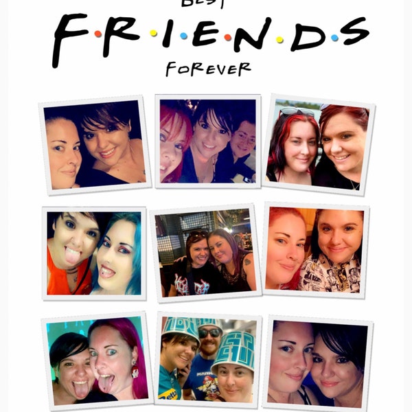 Best Friends Photo Collage, Best Friend Gift, Best Fiends Forever Gift ...