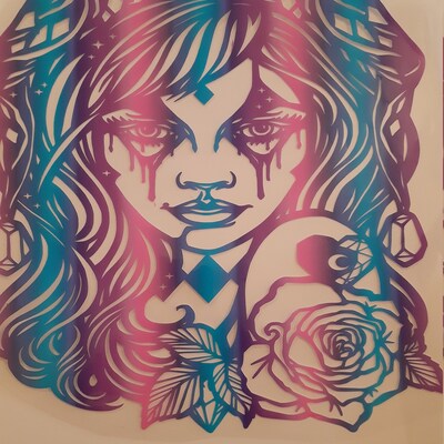 Harlequin Paper Cutting Template, Personal Use, Tattoo Style, Vinyl ...