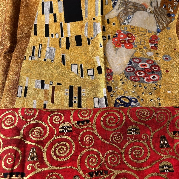 Klimt Red Gold Swirls Robert Kaufman Fabric - Etsy